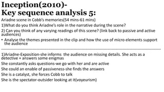 Film Studies- Paper 1(Session C: Inception & Captain Fantastic) | PPTX