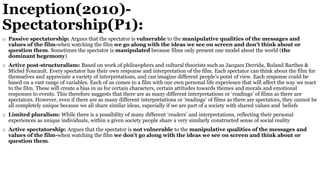 Film Studies- Paper 1(Session C: Inception & Captain Fantastic) | PPTX
