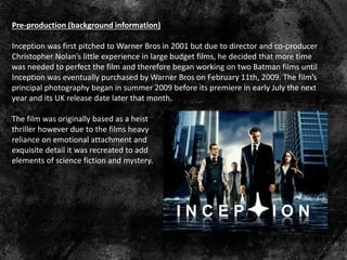 Inception (film case study) | PPTX