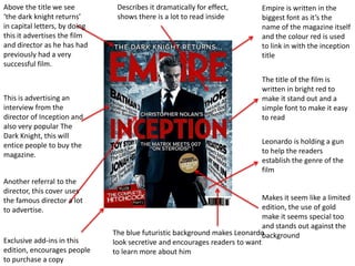 Inception magazine cover analysis | PPTX