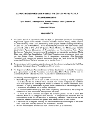 Inception Meeting Documentation Report | PDF