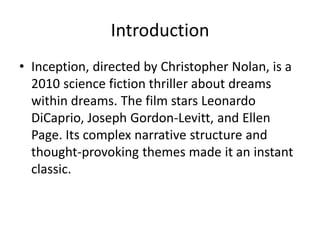 Christopher Nolan's Inception Movie Review | PDF