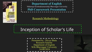 Coursework Presentation - Inception of Scholar's Life | PPTX