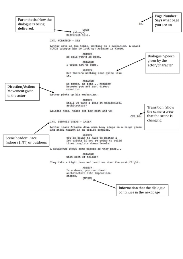 Inception script analysed | DOCX