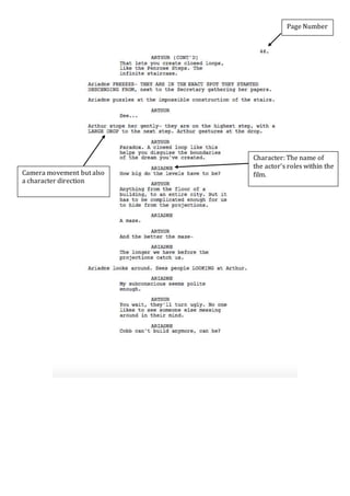 Inception script analysed | DOCX