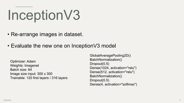 InceptionV3 model deep learning image processing | PPT