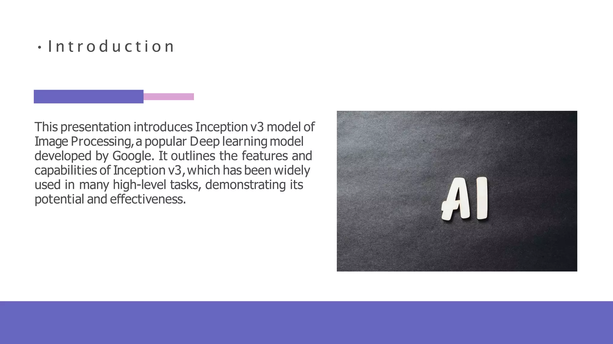 Inception V3 Image Processing .pptx | 3-D Graphics | Computer Software and Applications