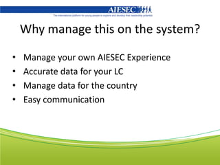 [AIESEC HCMC][IC] MyAIESEC.net tools for EB | PPT