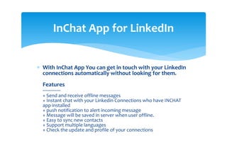 Inchat app for LinkedIn | PDF | Social Networking | Internet
