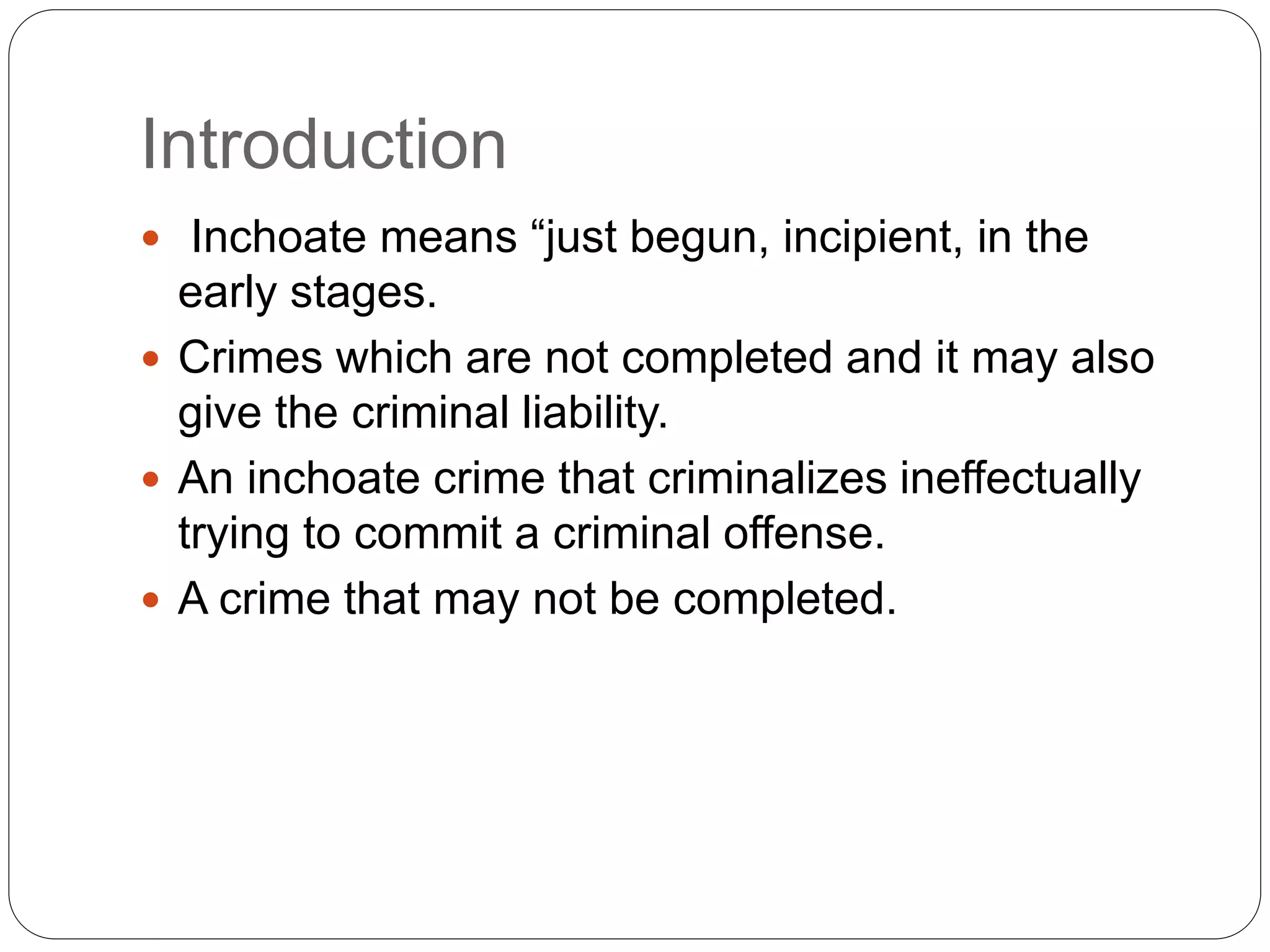 Inchoate offense | PPTX
