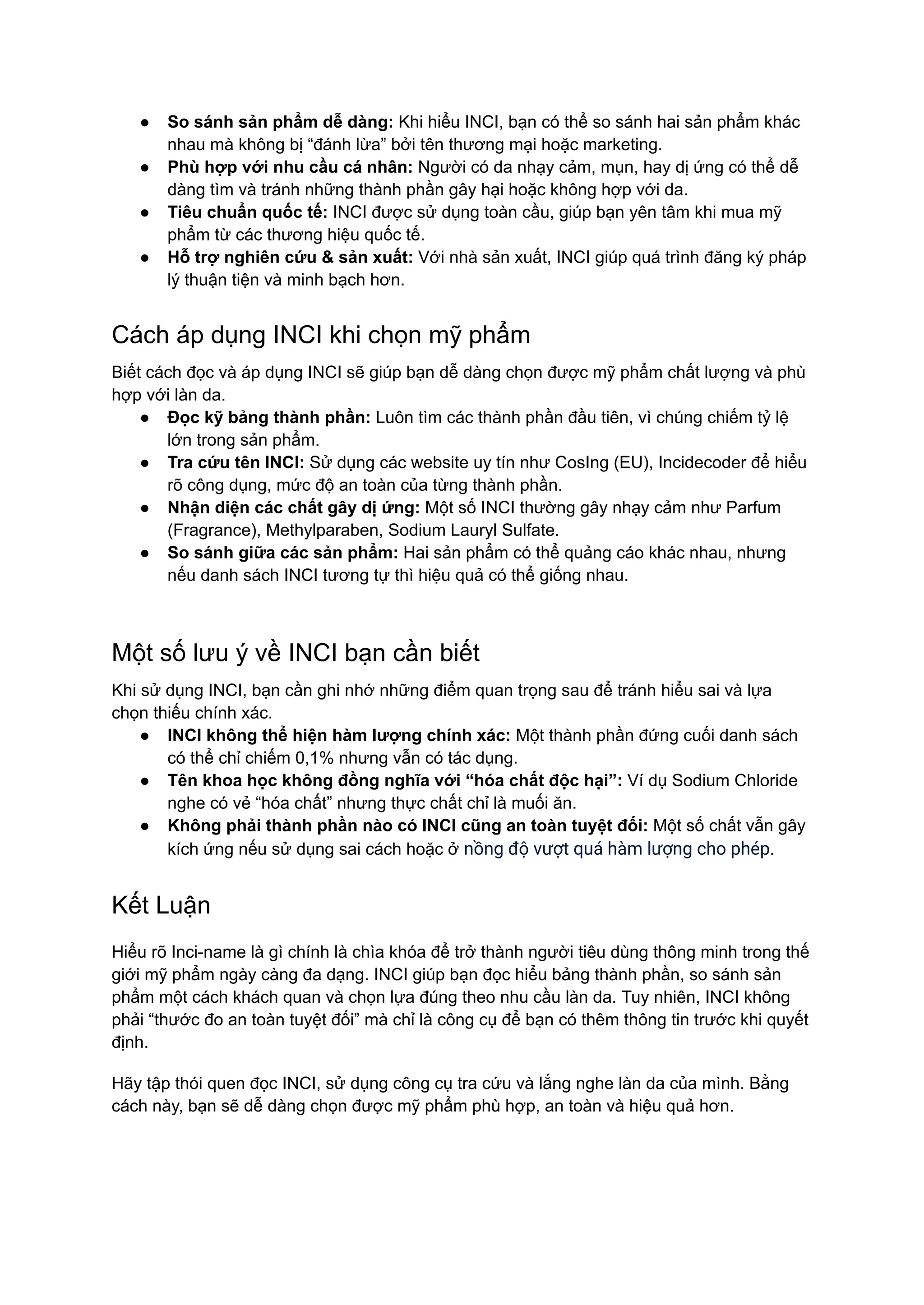 INCI-Name là gì? Giải thích chuẩn quốc tế & cách đọc INCI | PDF