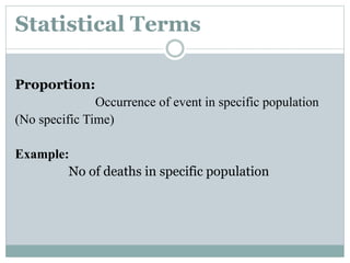 Incidence or incidence rate (Epidemiology short lecture) | PPTX