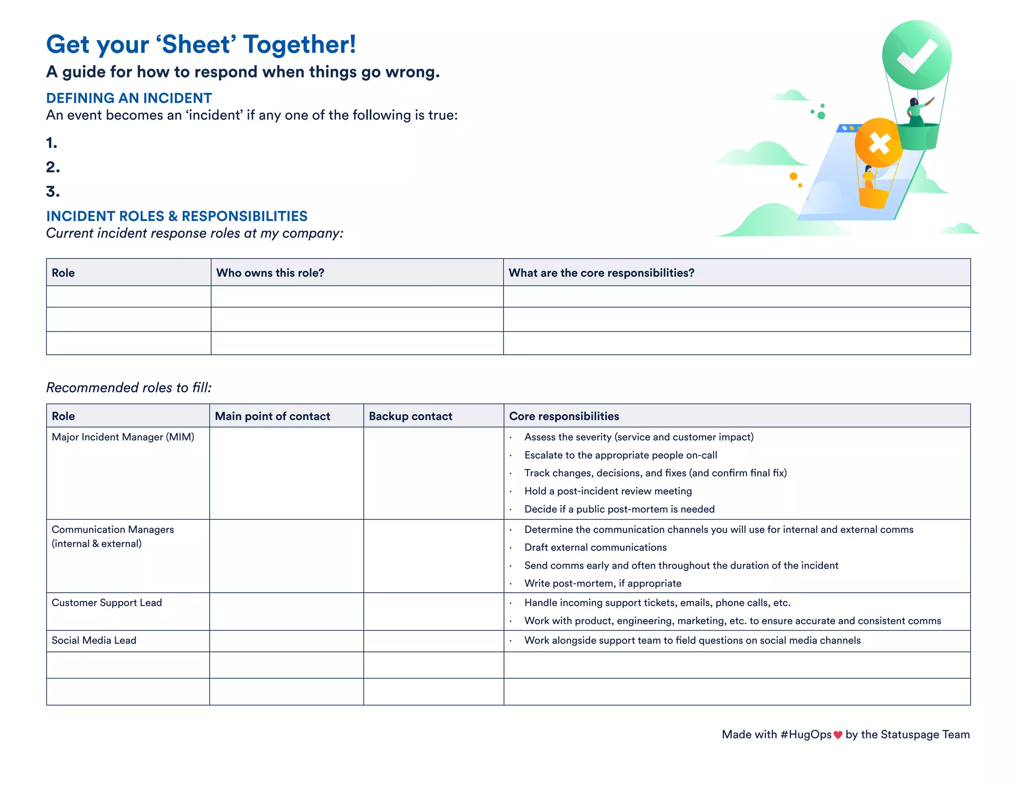 Get your "Sheet" together! -- Incident Comms Plan Worksheet | PDF
