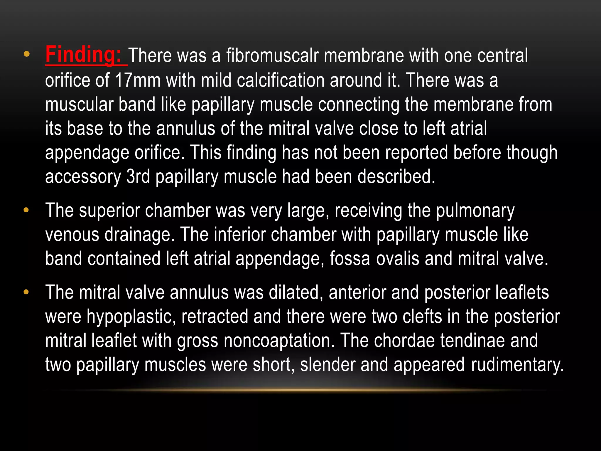 Incidental cor triatriatum sinister with congenital mr in | PPTX