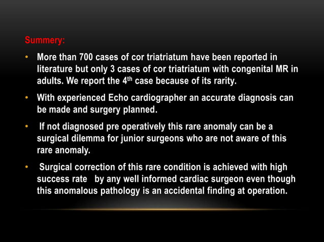 Incidental cor triatriatum sinister with congenital mr in | PPTX