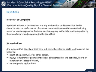 Incident and Complaint Reporting Documentation Quality - Tips for ...