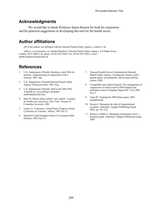 Incident decision tree following james reason | PDF | Healthcare ...