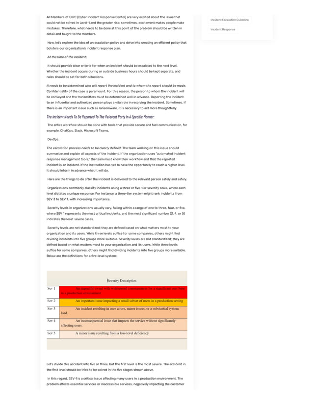Incident Escalation Guideline Cyblu Pdf