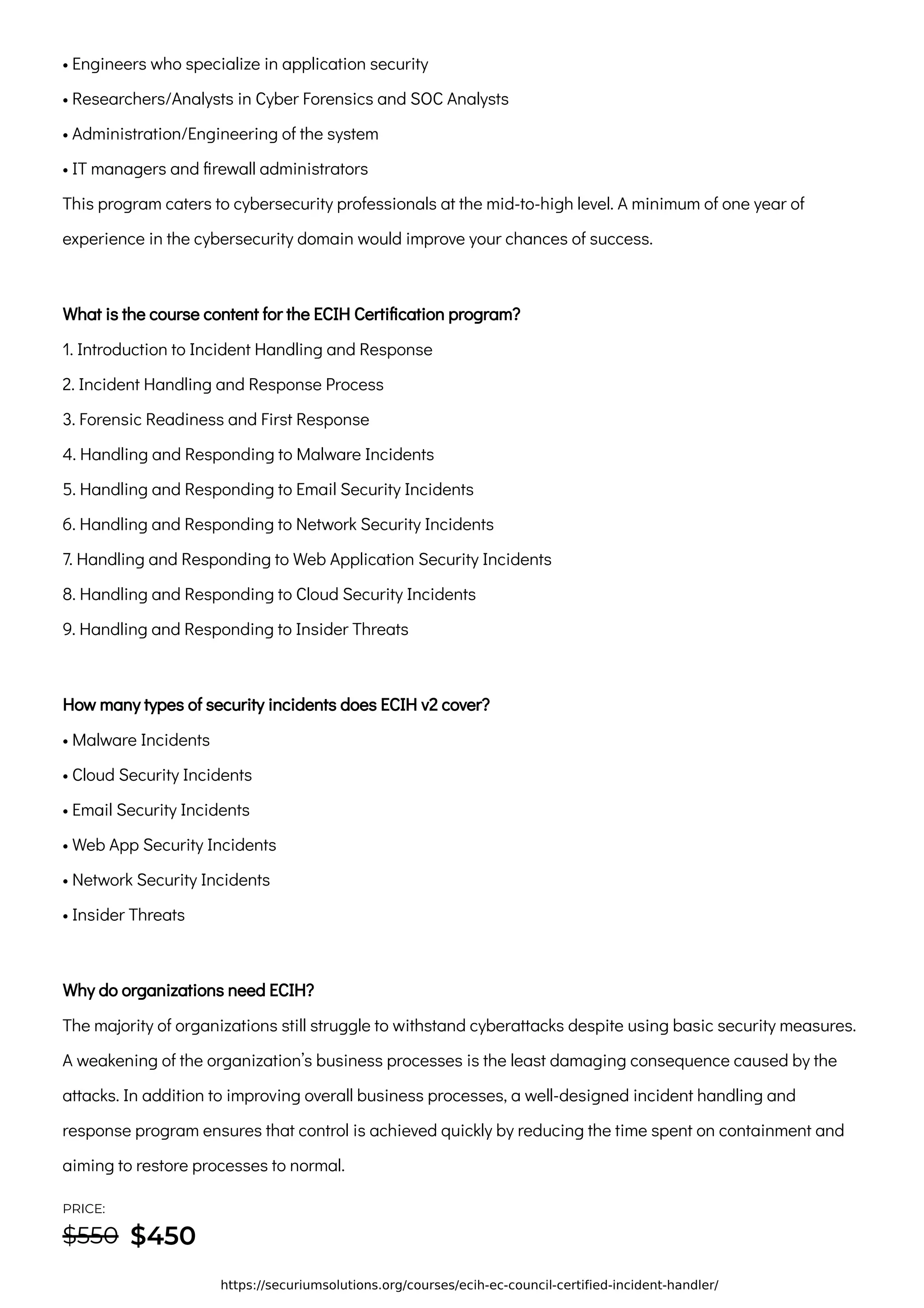 Incident Handler Certification | PDF