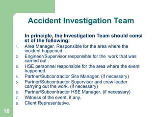 Incident Investigation presenta las guias. | PPT