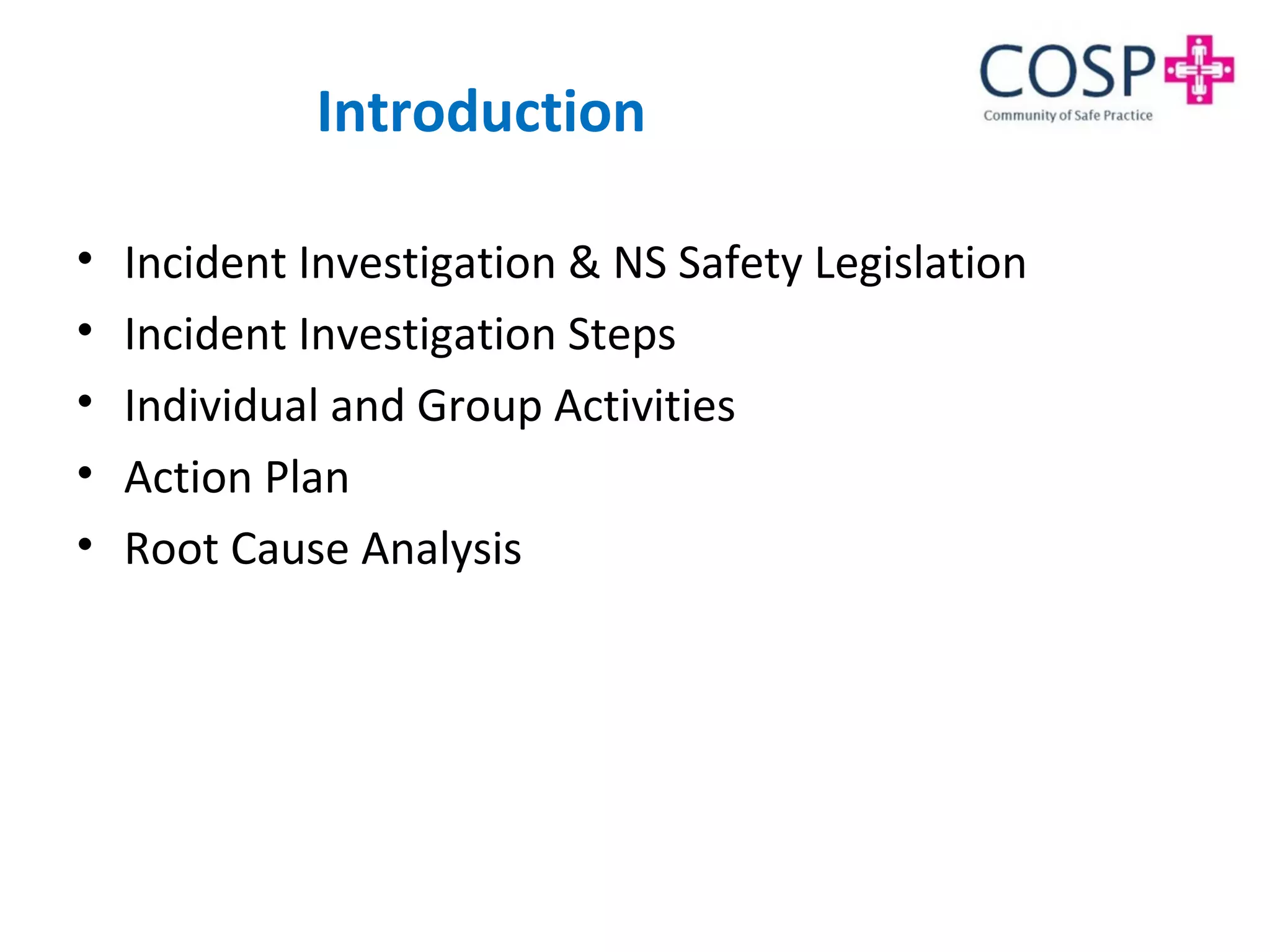 Incident investigation and Root Cause Analysis | PPT