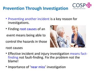 Incident investigation and Root Cause Analysis | PPT