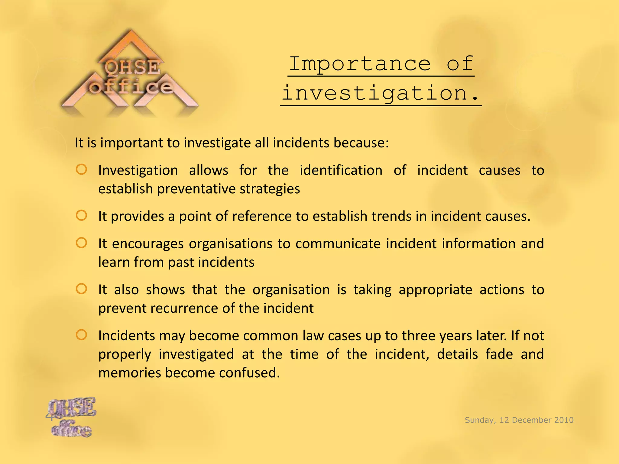 Incident Investigation Guidelines | PPTX