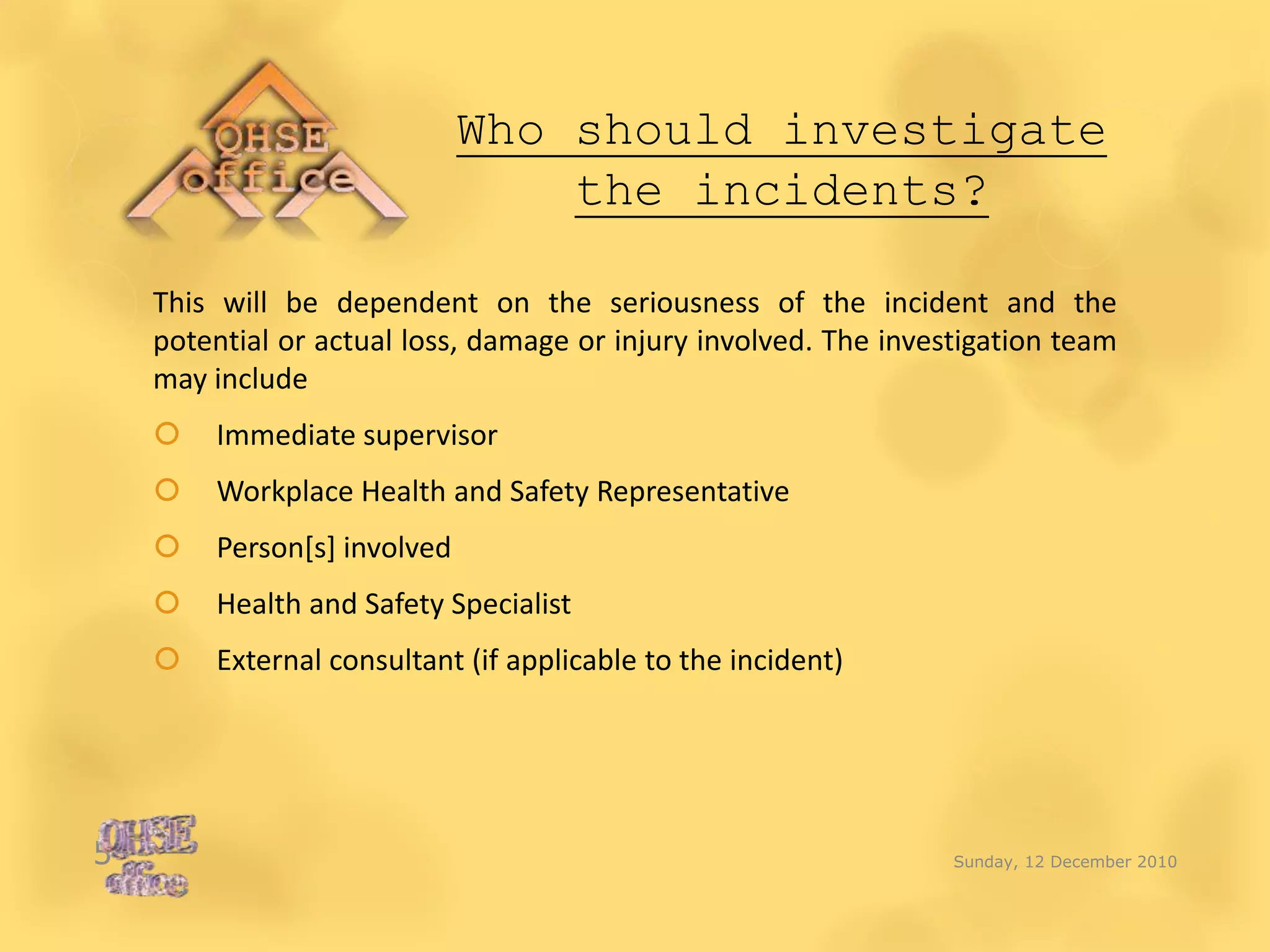 Incident Investigation Guidelines | PPTX