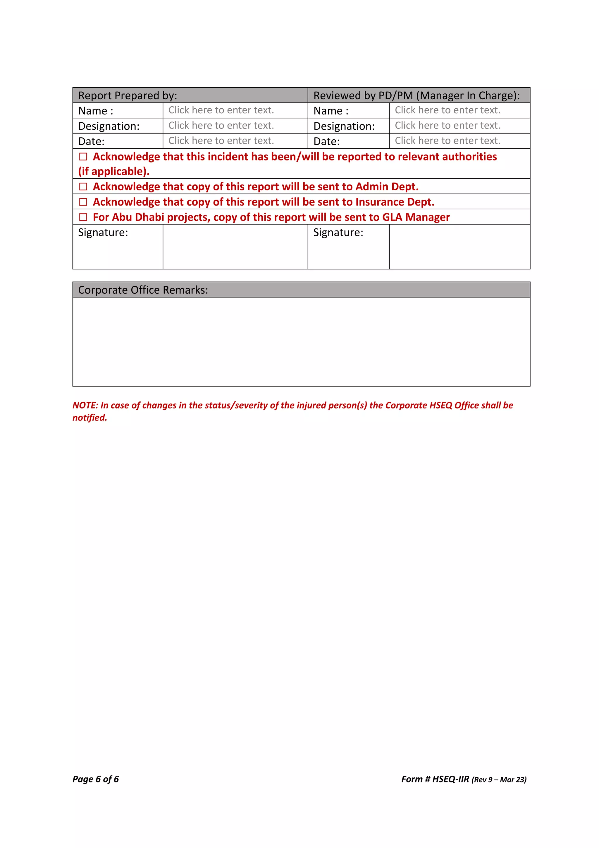 INCIDENT INVESTIGATION REPORT Form # HSEQ - IIR Rev 9 -.docx
