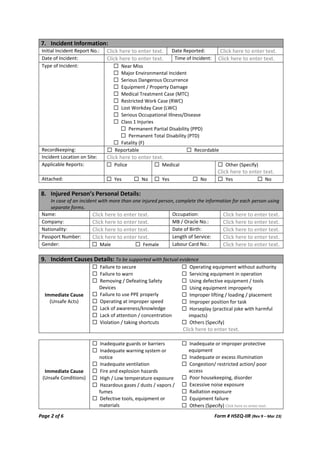 INCIDENT INVESTIGATION REPORT Form # HSEQ - IIR Rev 9 -.docx