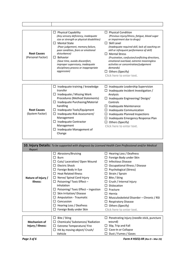 INCIDENT INVESTIGATION REPORT Form # HSEQ - IIR Rev 9 -.docx | Death ...