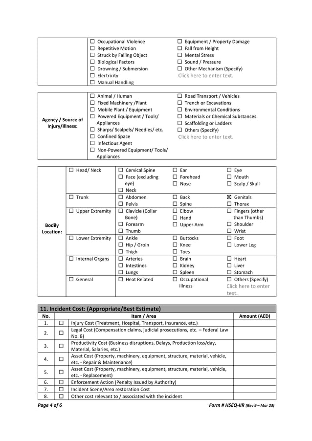 INCIDENT INVESTIGATION REPORT Form # HSEQ - IIR Rev 9 -.docx | Death ...