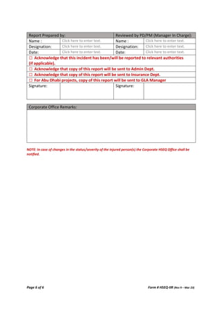 INCIDENT INVESTIGATION REPORT Form # HSEQ - IIR Rev 9 -.docx