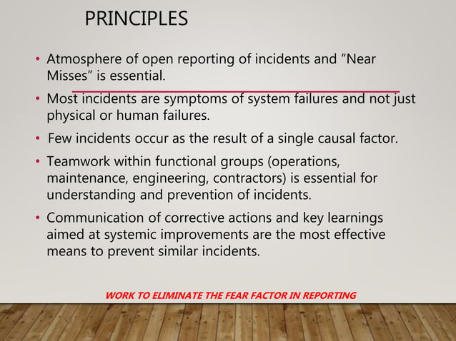 Incident Investigation “Working to Prevent Recurrence“ | PPTX