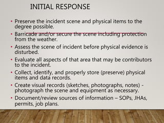 Incident Investigation “Working to Prevent Recurrence“ | PPTX