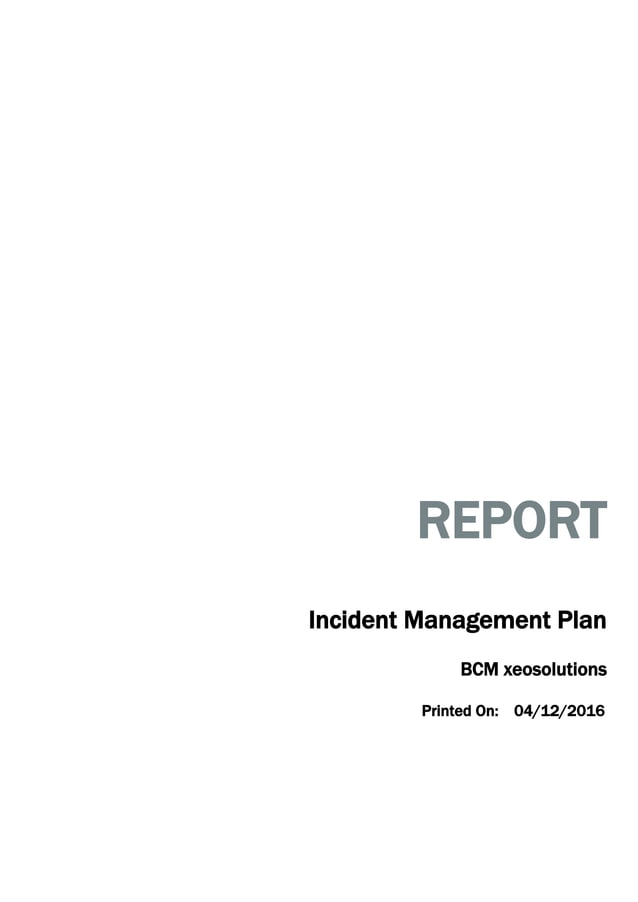 Incident managment plan | PDF | Computing | Technology & Computing