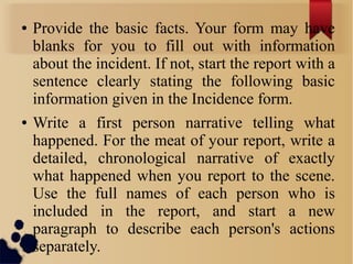 Incident reporting | ODP