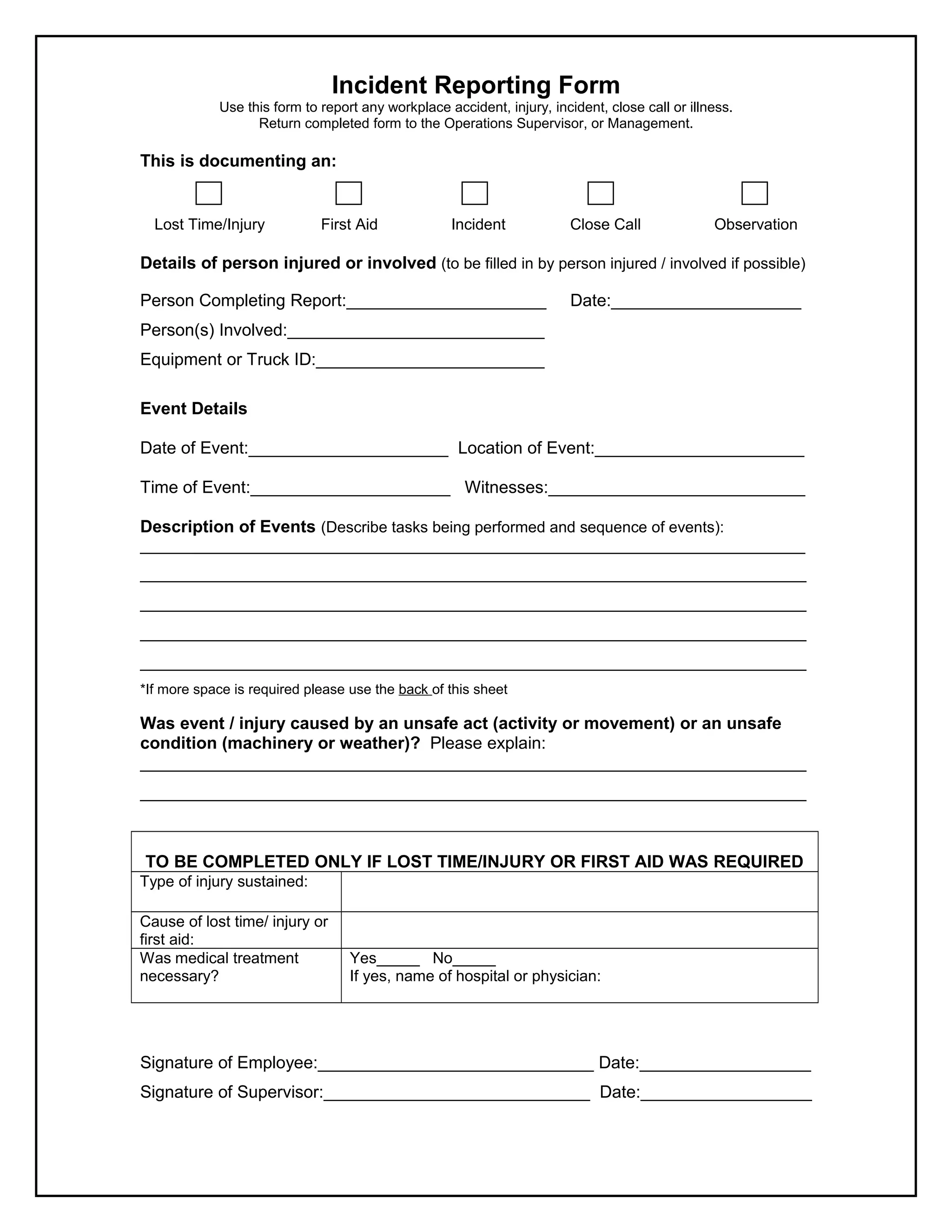 Incident reporting form | DOC