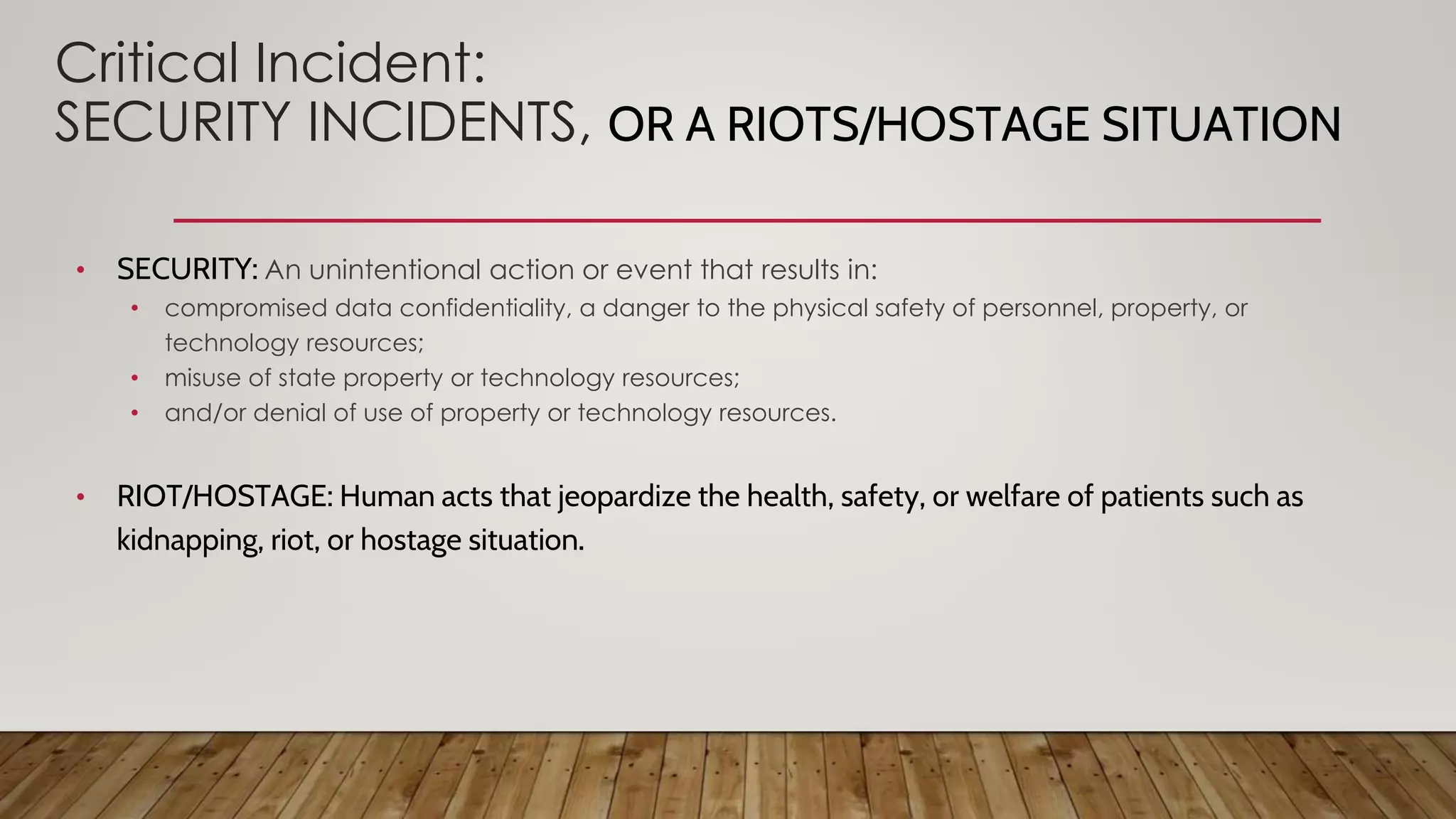 Incident report training | PPTX