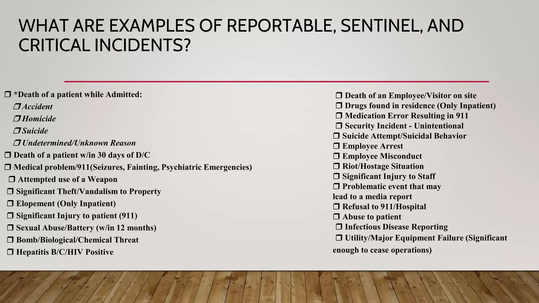 Incident report training | PPTX