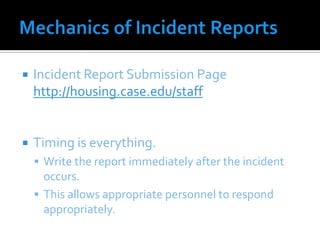 Incident report writing | PPTX