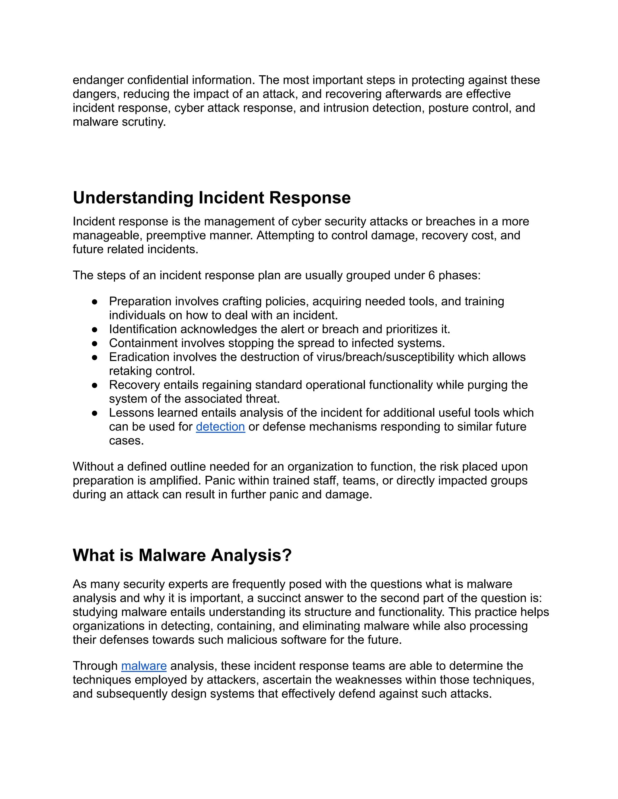 Incident Response & Malware Analysis Protecting the Digital Frontier | PDF