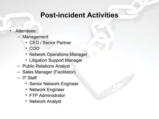 Incident response table top exercises | PPT | Information and Network Security | Computing