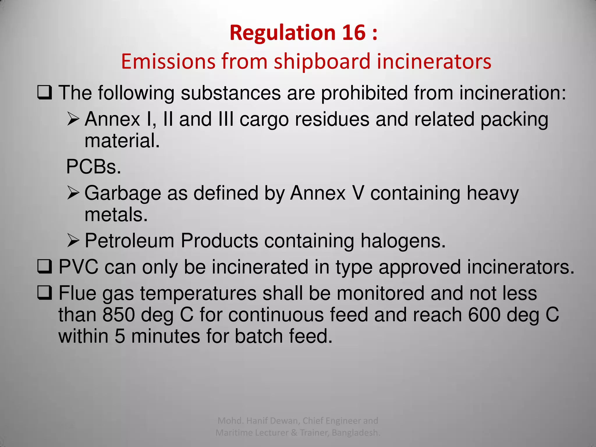 Incinerator and MARPOL Requirements | PDF | Chemistry | Science
