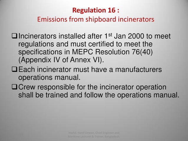 Incinerator and MARPOL Requirements | PDF | Chemistry | Science