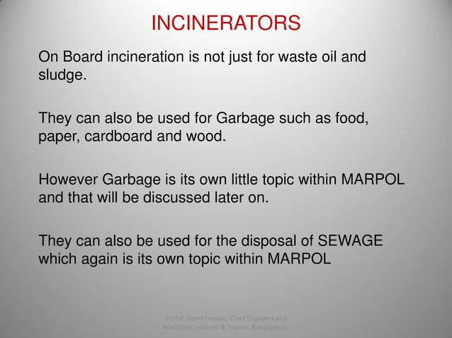 Incinerator and MARPOL Requirements | PDF | Chemistry | Science