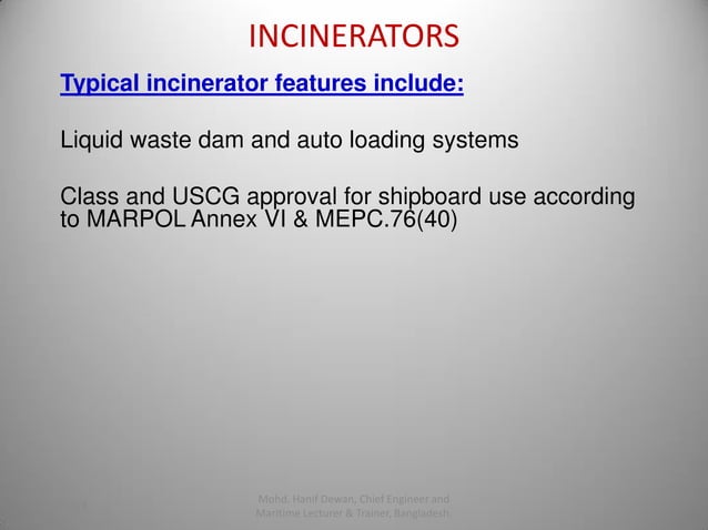 Incinerator and MARPOL Requirements | PDF | Chemistry | Science