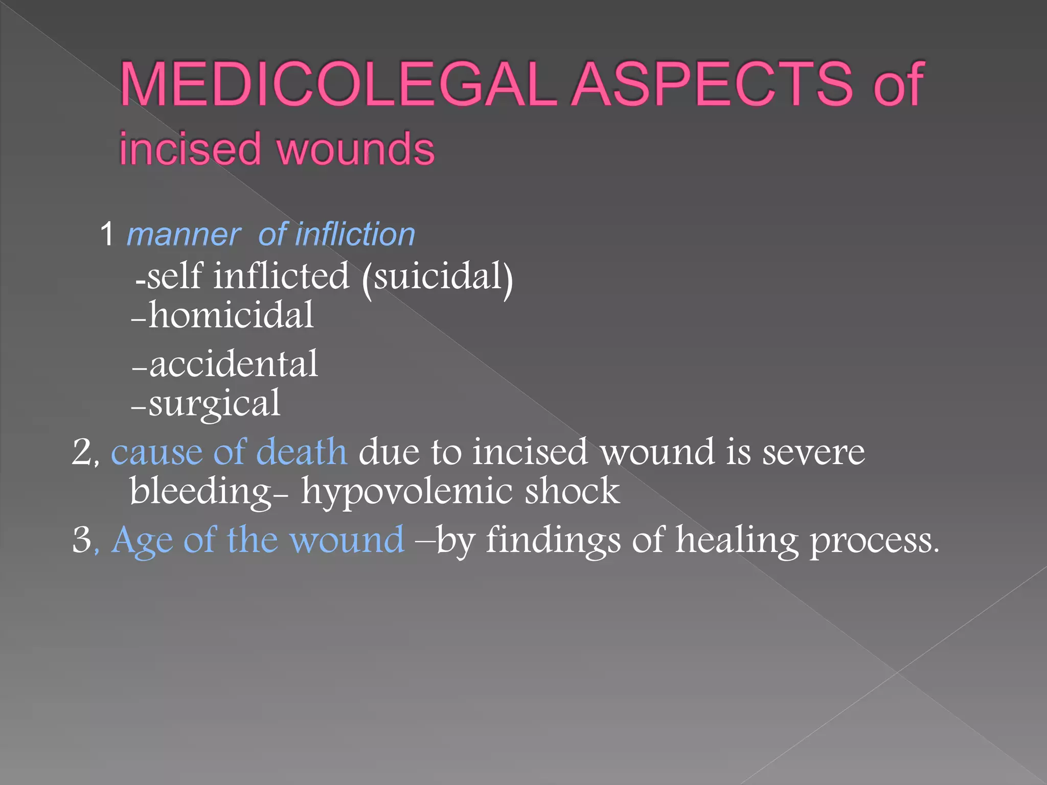Incised wounds by Dr.M Balaji singh, ACSMCH, Chennai 2020 | PPTX