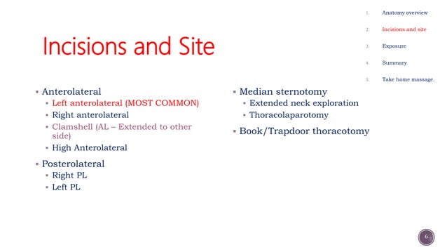 Incision and chest exposure in emergency | PPT