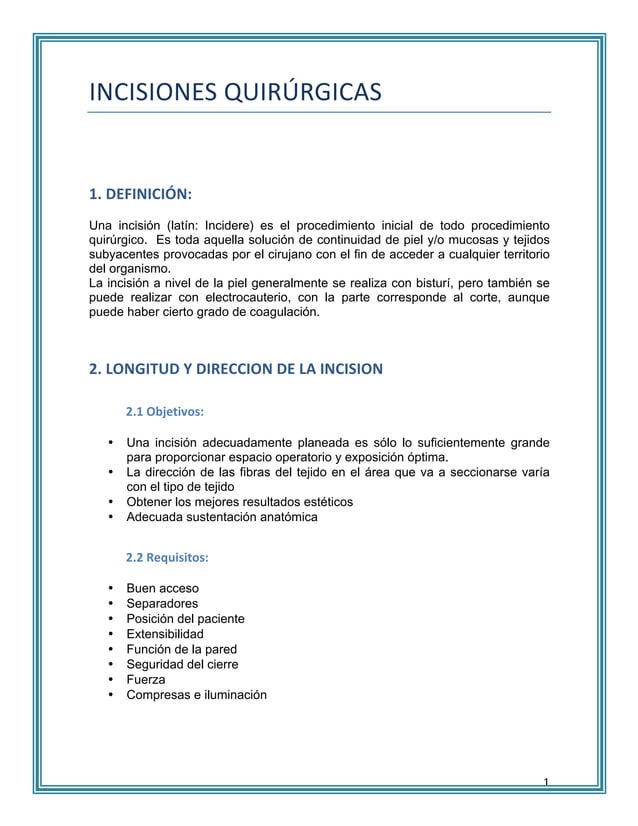 Incisiones quirurgicas | PDF